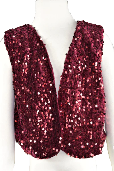 MAROON SEQUIN VEST | Imagination Unlimited